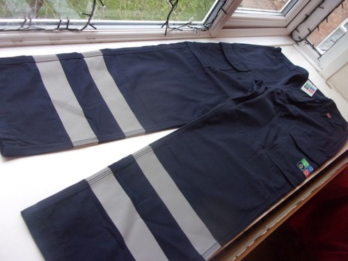 ccccccccccccccc ire Resistant Hi Vis Safety Trousers Gusset W38" to W42 ...