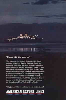 1963 American Export Lines: Where Did the Day Go Vintage Print Ad | eBay