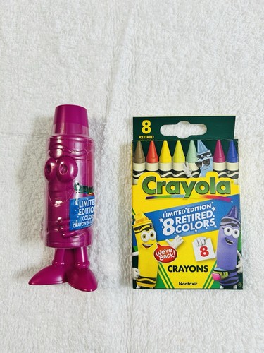 Crayola Crayons Limited Edition 8 Retired Colors And Mulberry Sharpener ...