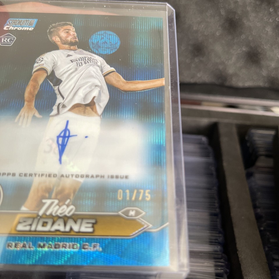 2023-24 TOPPS STADIUM CLUB CHROME UCC REAL MADRID THEO ZIDANE BLUE AUTO ...