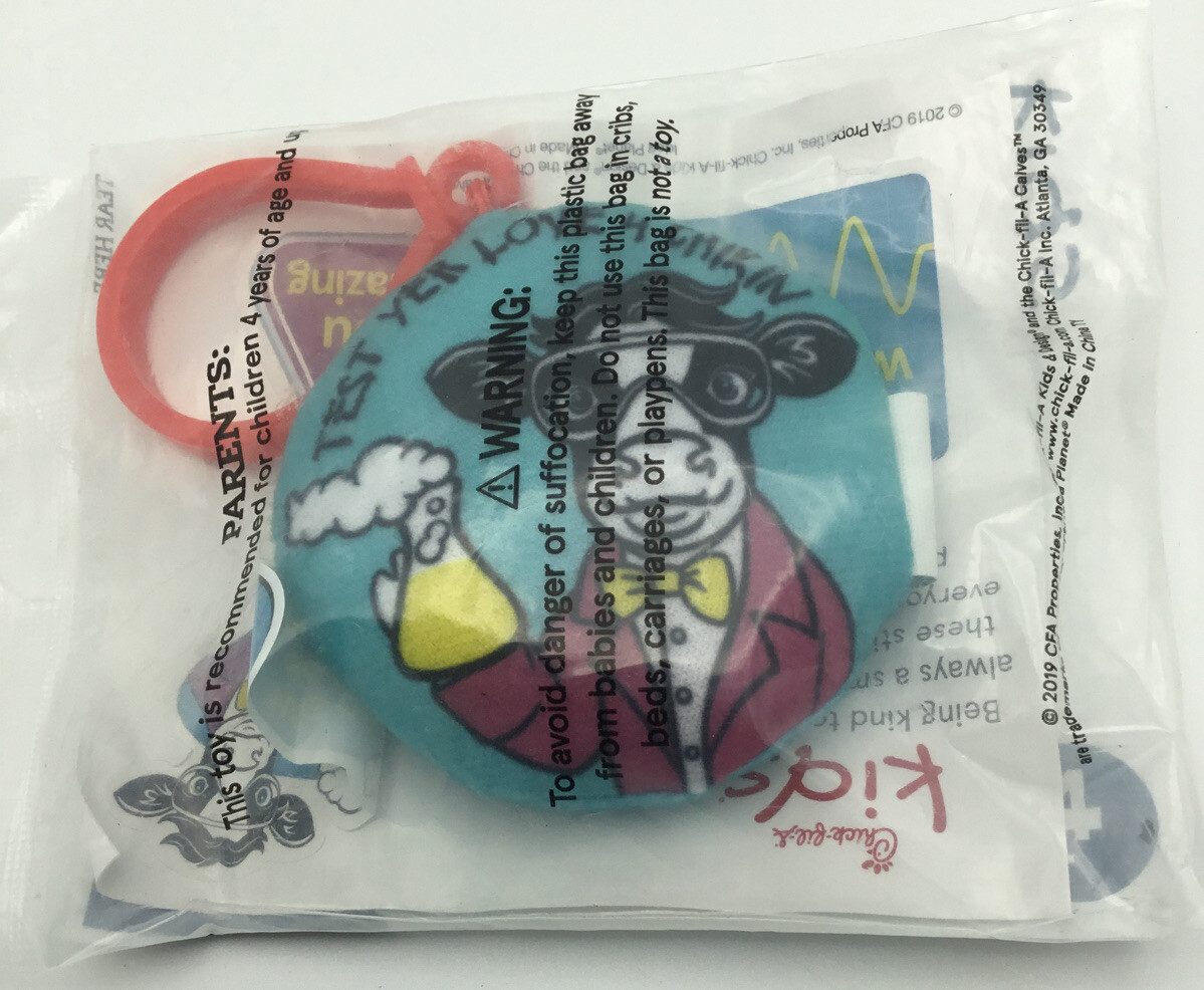 Chick-fil-A promo plush cow Backpack Clip Scientist NEW kids meal toy ...