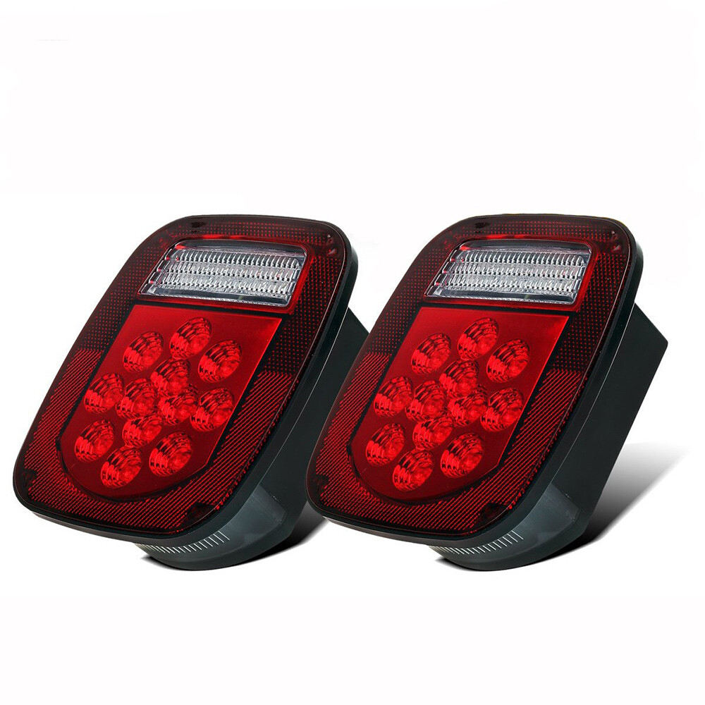 Pair 39 LED Tail Lights Brake License Plate Lamp For Jeep Wrangler YJ ...