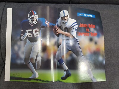 1991 Tuff Stuff Jr Poster Johnny Unitas v Lawrence Taylor 11x15" cool ...