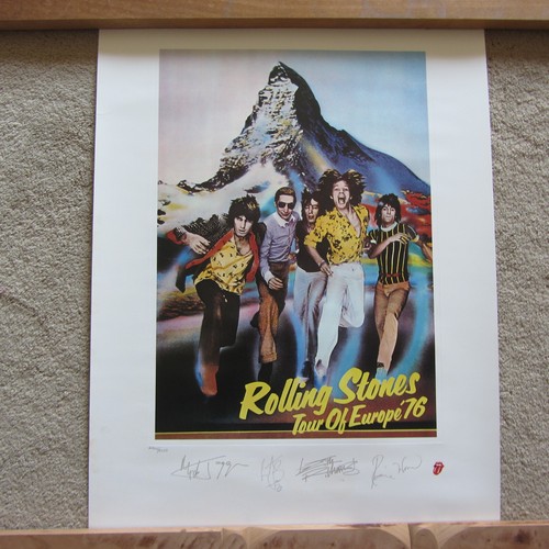 ROLLING STONES 1976 TOUR OF EUROPE 1994 LITHO POSTER SIGNED & NUMBERED ...