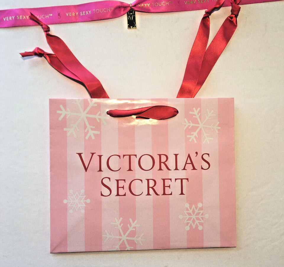 Victorias Secret Pink Floral Logo Small Paper Shopping Gift Displa ...