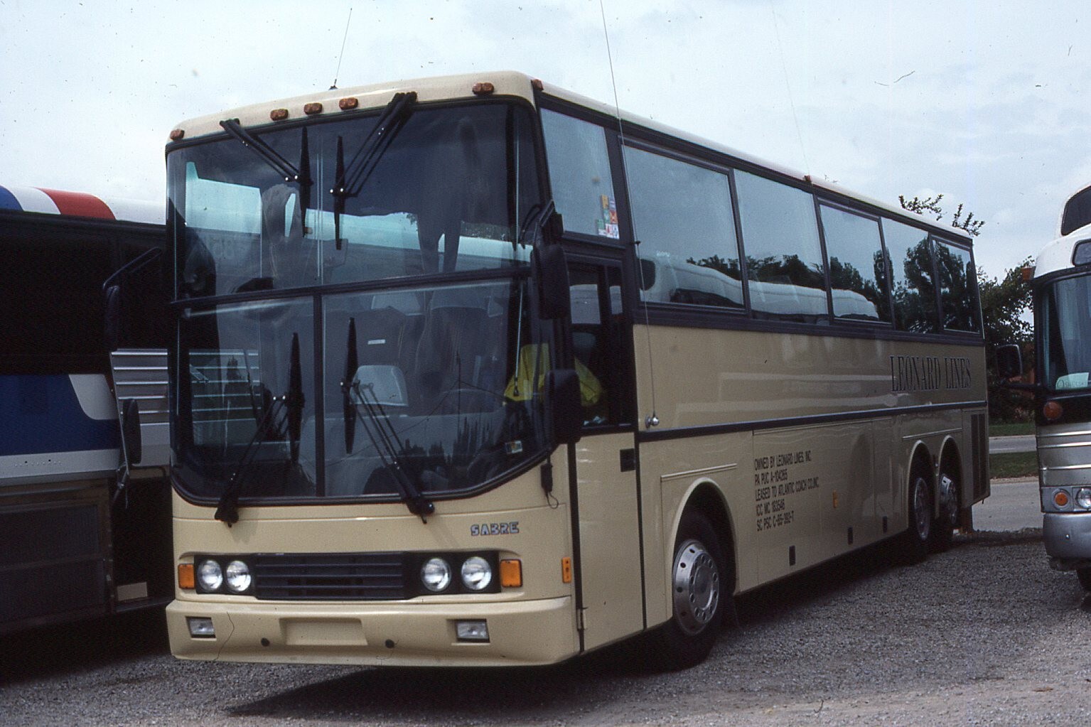 Original Bus Slide Charter Leonard Lines Tan Black Sabre Bus 1986 #18 ...