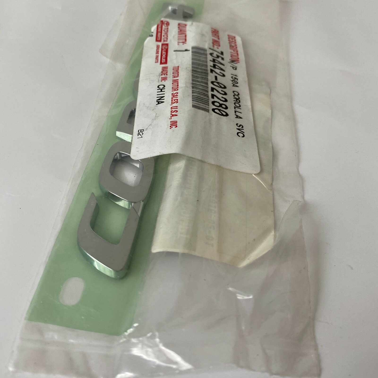 TOYOTA COROLLA REAR DECK TRUNK LID NAMEPLATE EMBLEM 75442-02280 2014 ...