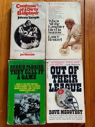 Lot of 4 NFL paperbacks:Lance Rentzel,Johnny Sample,Bernie Parrish,Dave ...