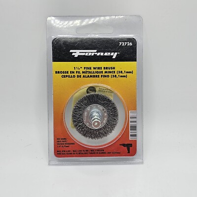 Forney Fine Wire Brush 72726 1.5" Wire Wheel 1/4 Inch Hex Shank For ...