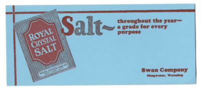 Old Advertising Blotter Royal Crystal Salt - Salt Lake City UT Swan ...