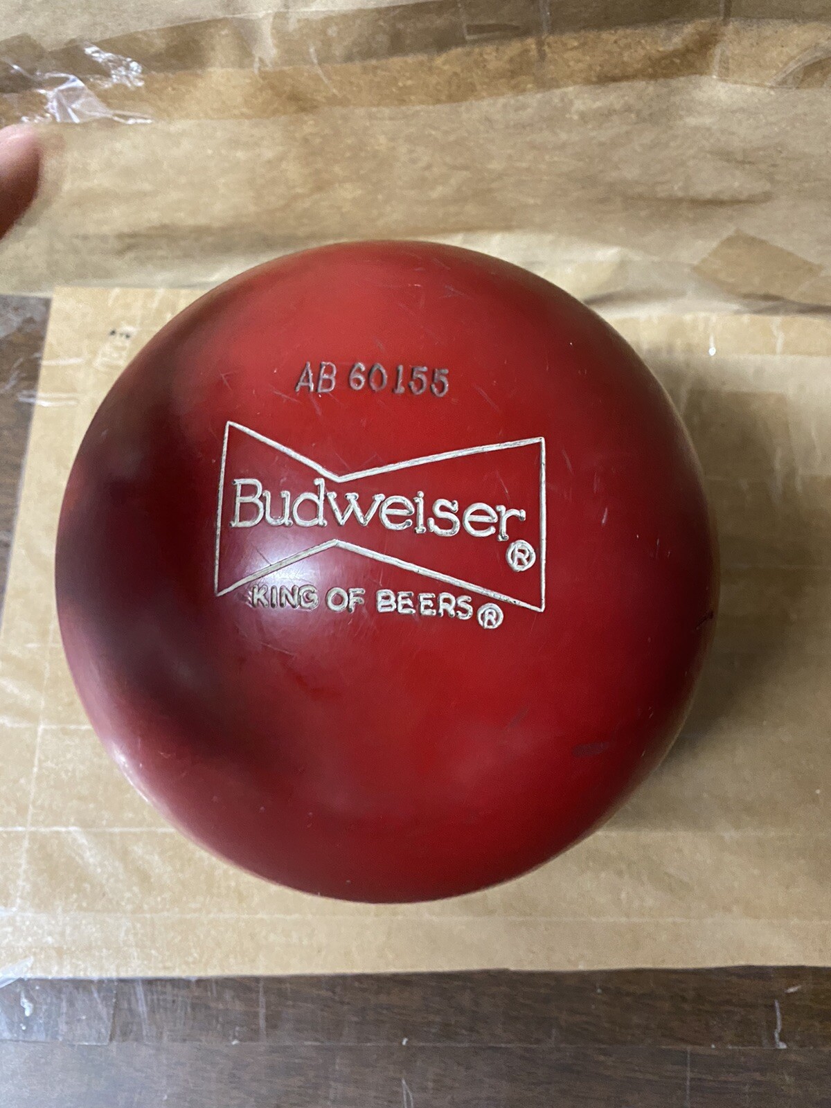 Vintage Budweiser Bowling Ball - Red “King Of Beers” - 16 lbs- PLEASE ...