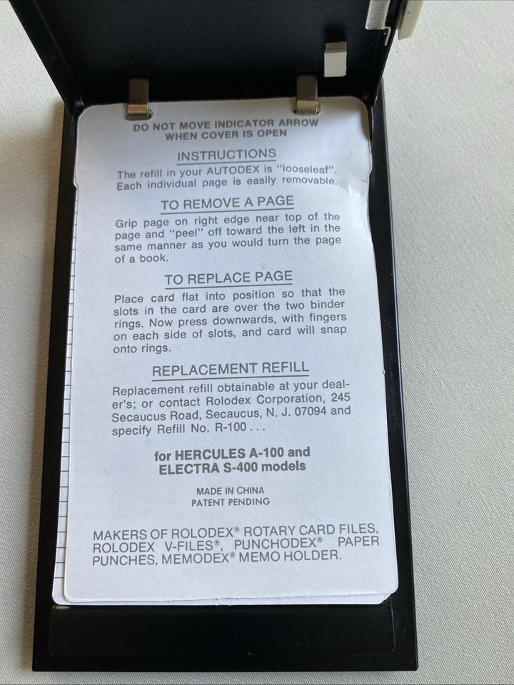 Vintage Rolodex Autodex Metal Flip-up Spring POP UP Lift Telephone ...