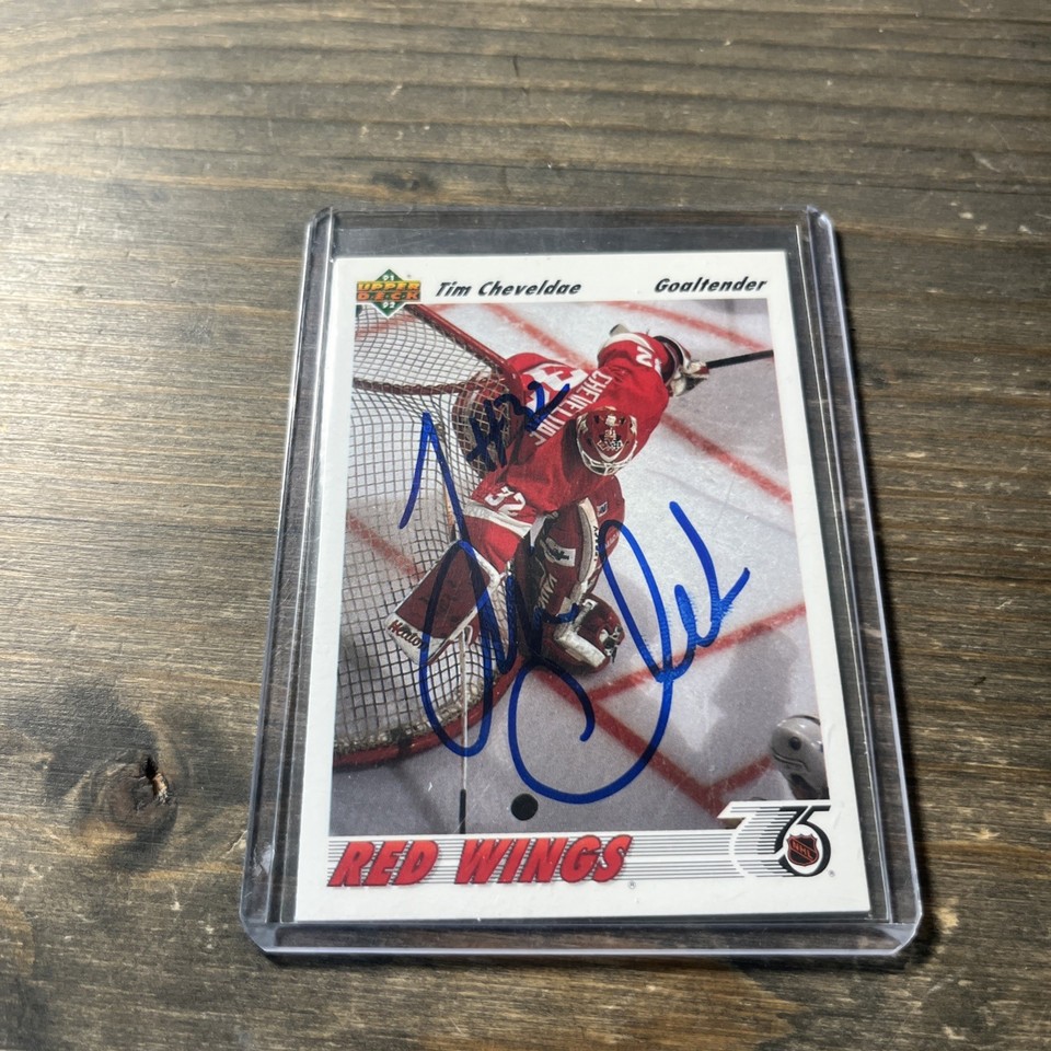 1991-92 Upper Deck Tim Cheveldae Red Wings Auto Autographed Signed Card ...