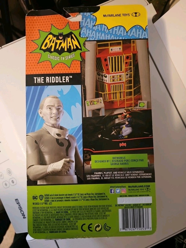 Batman THE RIDDLER Black & White Classic TV Series 6" Figure McFarlane ...