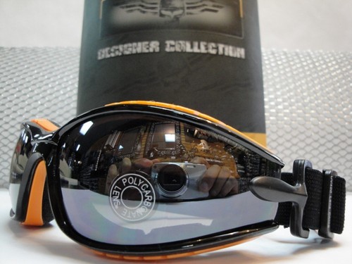 PADDED Biker MOTORCYCLE RIDING GLASSES GOGGLES With Strap Black ...