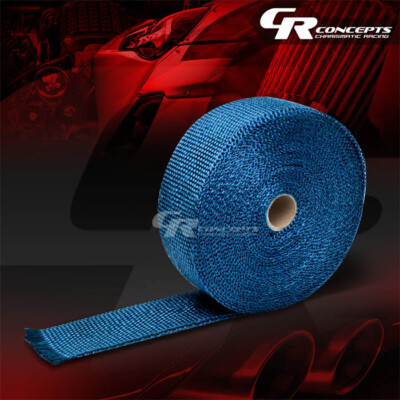 T1 BLUE EXHAUST HEADER TURBO MANIFOLD HEAT INSULATION TAPE WRAP 2"X 1/ ...
