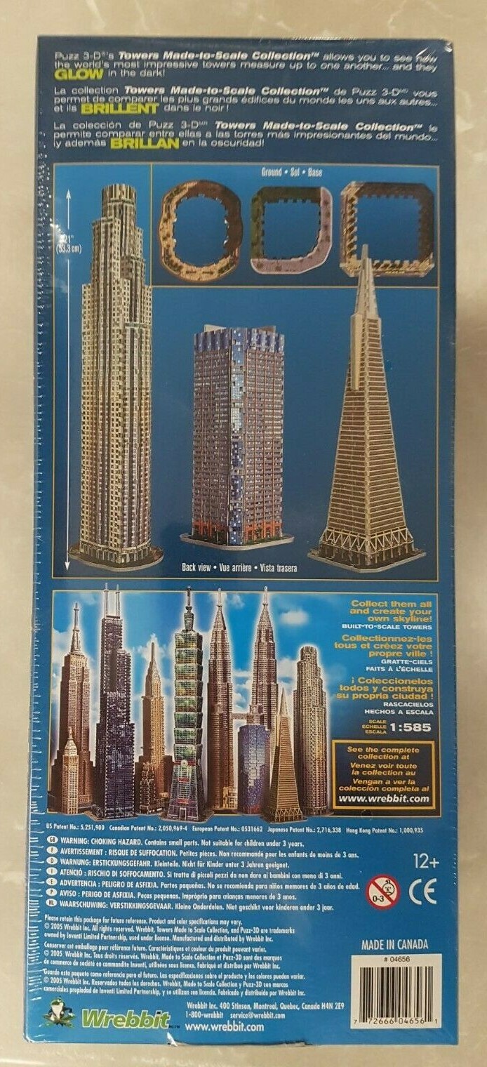 Puzzle 3D U.S. Bank Towers Trio Towers to Scale 627 Pieces Glows In ...