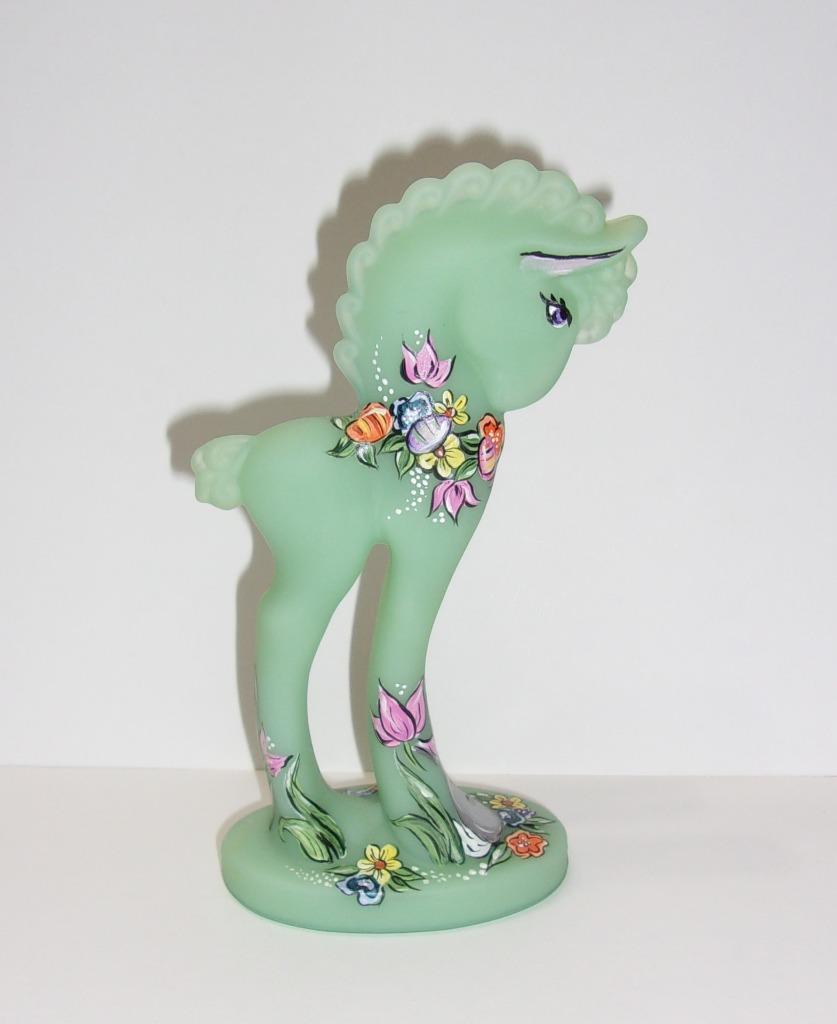 Mosser Glass OOAK Jadeite Easter Pony Horse by former Fenton Artist ...