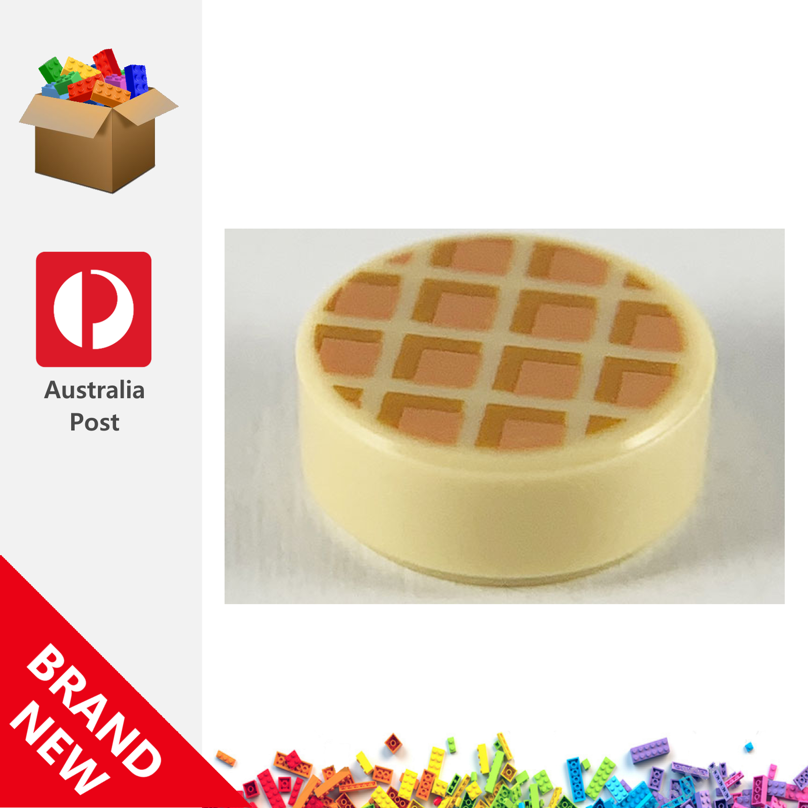 Genuine LEGO™ Tan Round 1 x 1 with Waffle Nougat Tiles 98138 6287774 ...