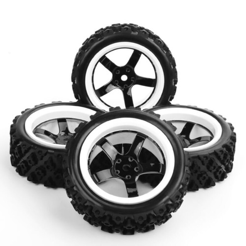 12mm Hex 4Pcs Rally Tires &Wheel Rims Fit HSP HPI RC 1:10 Off Road ...