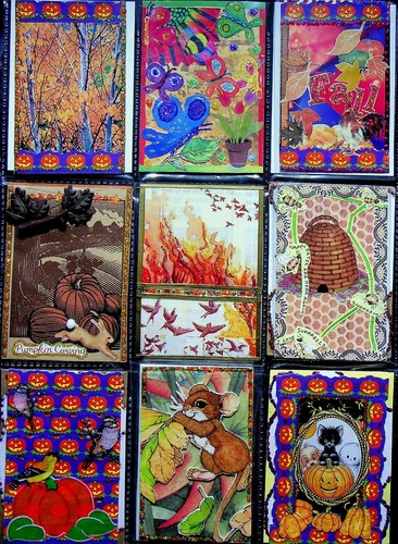 Vtg Artist Art Trading Card Animals Halloween Original ACEO ATC Lot of ...