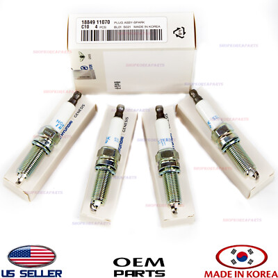 Genuine Spark Plugs Set 4pcs OEM Hyundai Kia 15-24 *See compatibility ...
