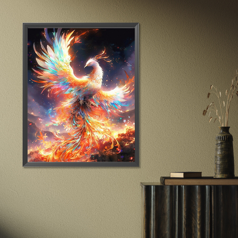 # 5D DIY Full Round Drill Diamond Painting Phoenix Kit Home Decor Art ...