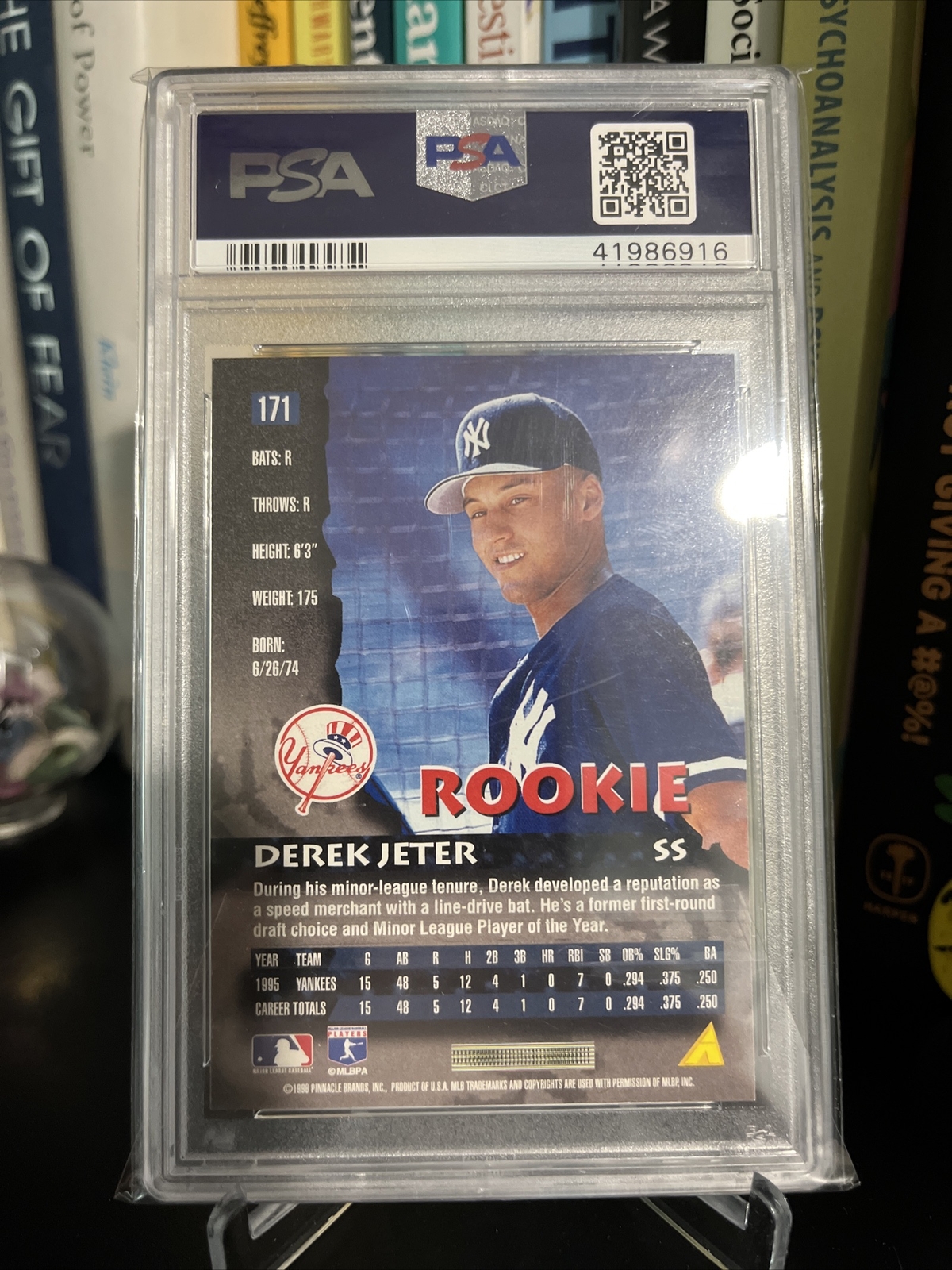 1996 Pinnacle Derek Jeter Rookie Card PSA 9 MINT New York Yankees RC ...