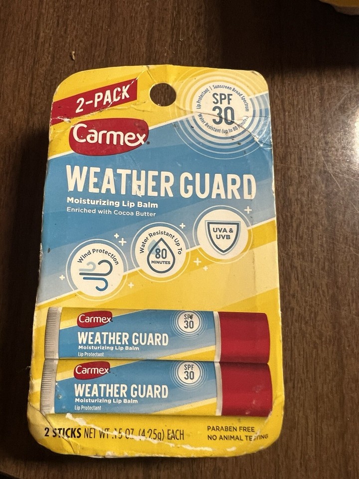 Carmex Weather Guard Moisturizing Lip Balm SPF 30 Wind Protection | eBay