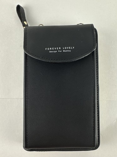 FOREVER LOVELY DESIGN FOR MADLEY BLACK VEGAN LEATHER PHONE POCKET ...