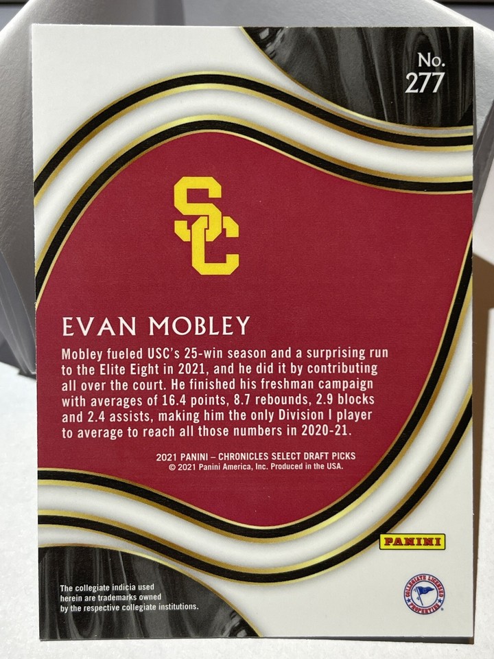 Evan Mobley 2021-22 Chronicles Select Draft Rookie RC #277 Cavaliers | eBay