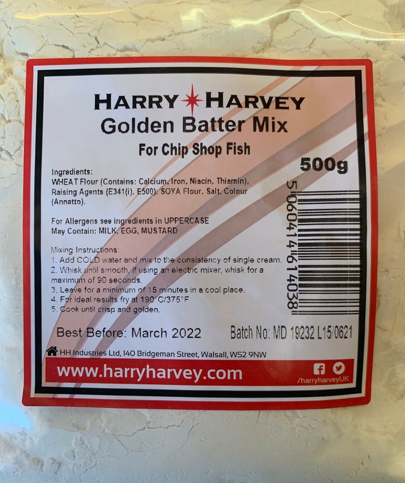 500g Golden Batter Mix for Fish, Chicken, Scallops, Roe Chip Shop Style ...