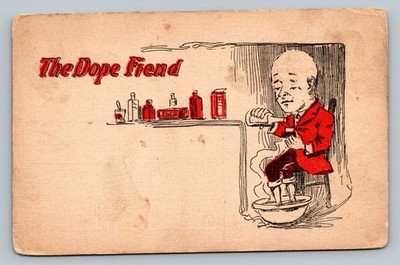 c1910 The Dope Friend Unposted Drawing Cartoon Humor Vintage Postcard ...