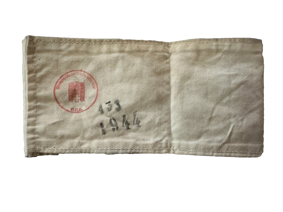 WW2 GERMAN ARMBAND DRK RED CROSS "DOCTOR" DATED 1944 COTTON PRINTED ...