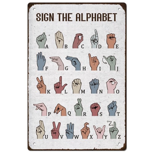 SUPERDANT Metal Tin Signs Vintage ASL American Sign Language | eBay
