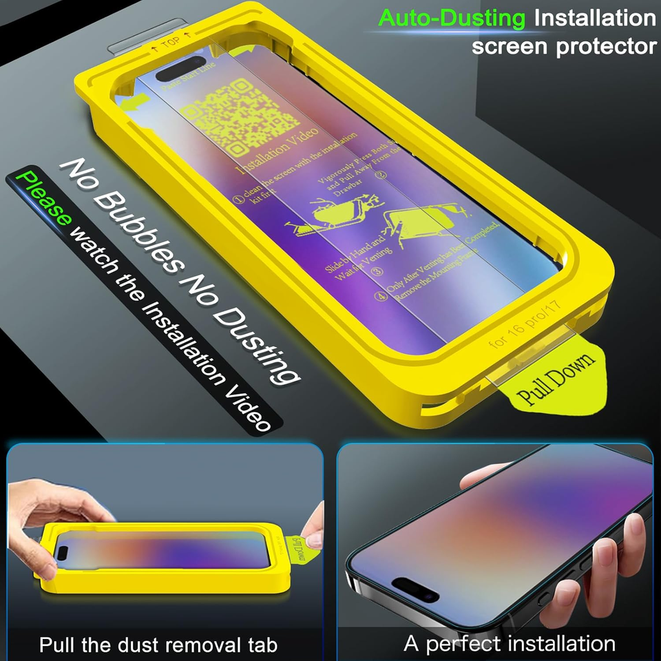 [Auto-Dust Removal] 3 Pack Matte Screen Protector for Iphone 17 ...