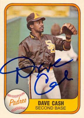 Dave Cash autographed baseball card (San Diego Padres, FT) 1981 Fleer ...