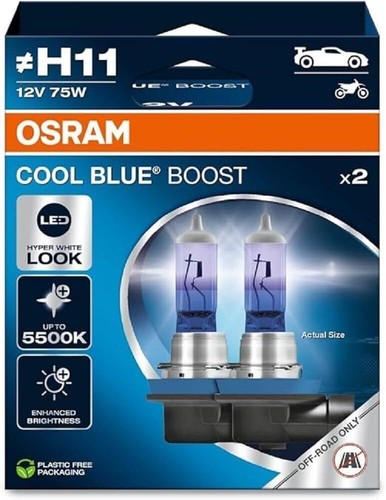 H11 x2 COOL BLUE BOOST Hyper Blue +50% Osram front lamp Audi BMW VW ...