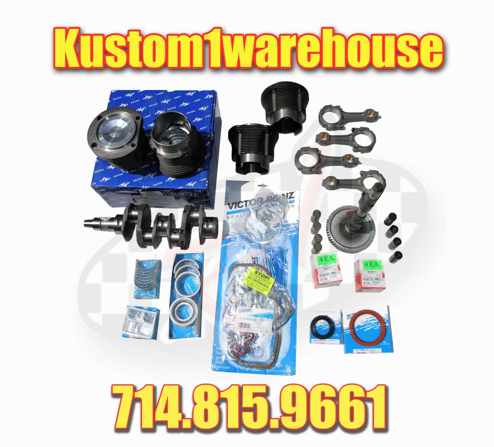 VW 2000cc Type2 VW Volkswagen Bus Van Combi Vanagon Engine Rebuild kit ...