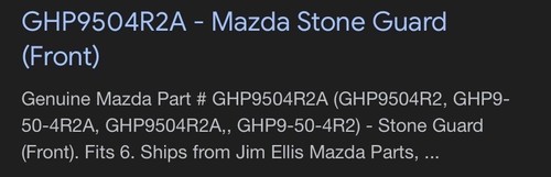 OEM NEW Mazda Genuine Front Driver Stone Guard 2014-2021 Mazda6 GHP9-50 ...