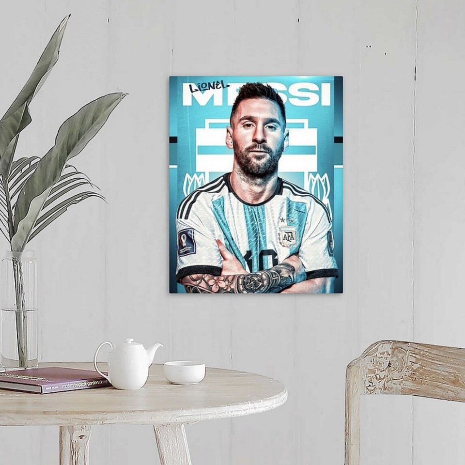Lionel Messi Canvas 16x20 Argentina Soccer FIFA Goat World Cup Football ...