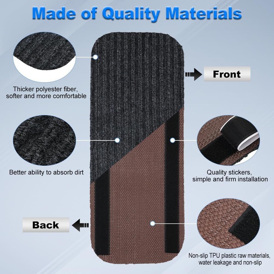 RV Steps Covers Rugs 4 Pack, 19.5 x 7.5 Inch Wide RV Camper Step Stair ...