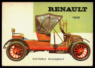 1909 Renault Victoria Runabout 1953-55 Topps World on Wheels (R714-24 ...