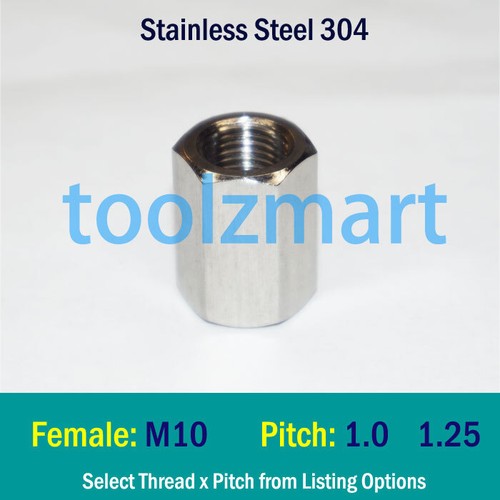 M10x1.0 M10x1.25 M10 Female Hex Nut Coupling Pipe Fitting Connector ...