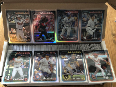 2024 Topps Chrome Base Refractor #1-300 Complete Set Ohtani Judge Elly ...