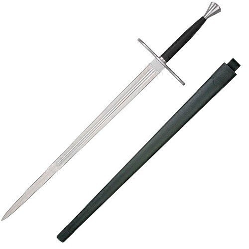 CAS Hanwei Mercenary Fixed Sword 35" Carbon Steel Blade Leather Wrapped ...