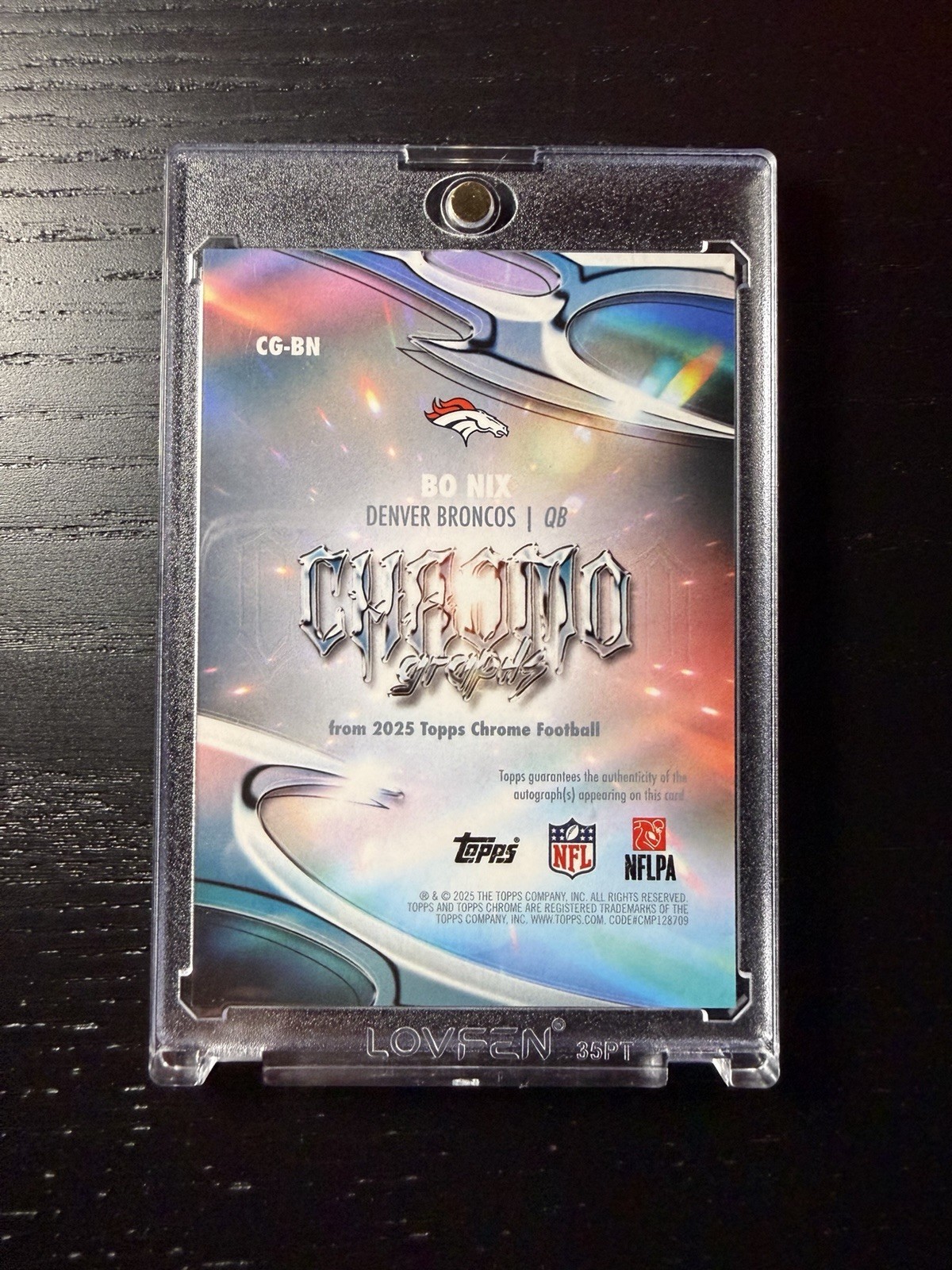 2025 Topps Chrome Bo Nix Autograph Chromographs /25 Color Match #CG-BN ...