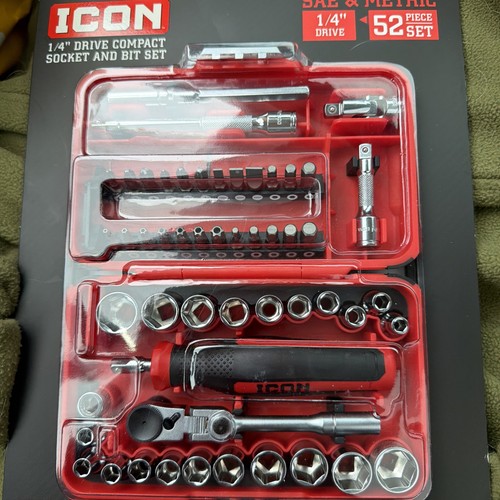 NEW ICON 1/4 in. Drive Compact Socket and Bit Set, 52-Piece RSXFT-52 | eBay