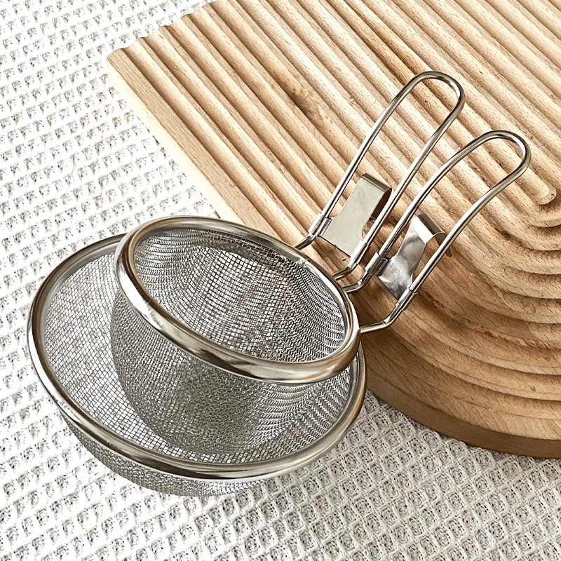 Fine Wire Mesh Food Strainer Hook Handle Food Colander Stainless Steel ...