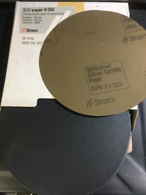 STRUERS RS-70948 SiC-paper US 360 grit 200 mm 8" disk wet grinding ...